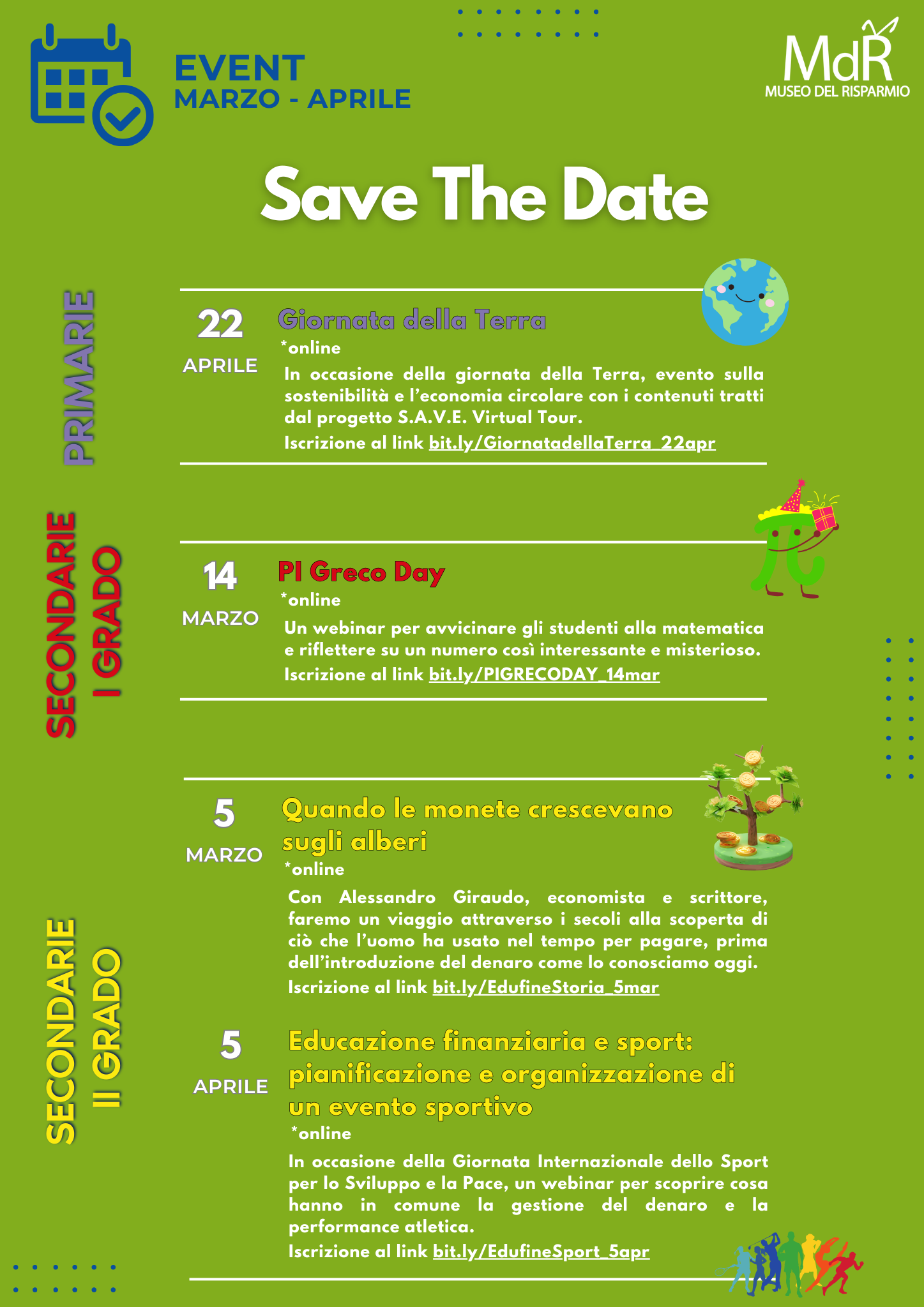 Save The Date: School events March – April - Museo del Risparmio